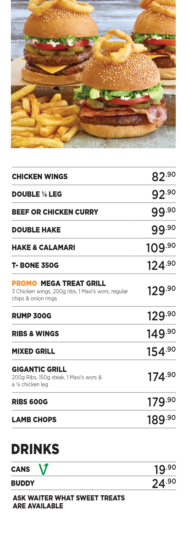 All Day Breakfast Menu - Maxi's Food South Africa