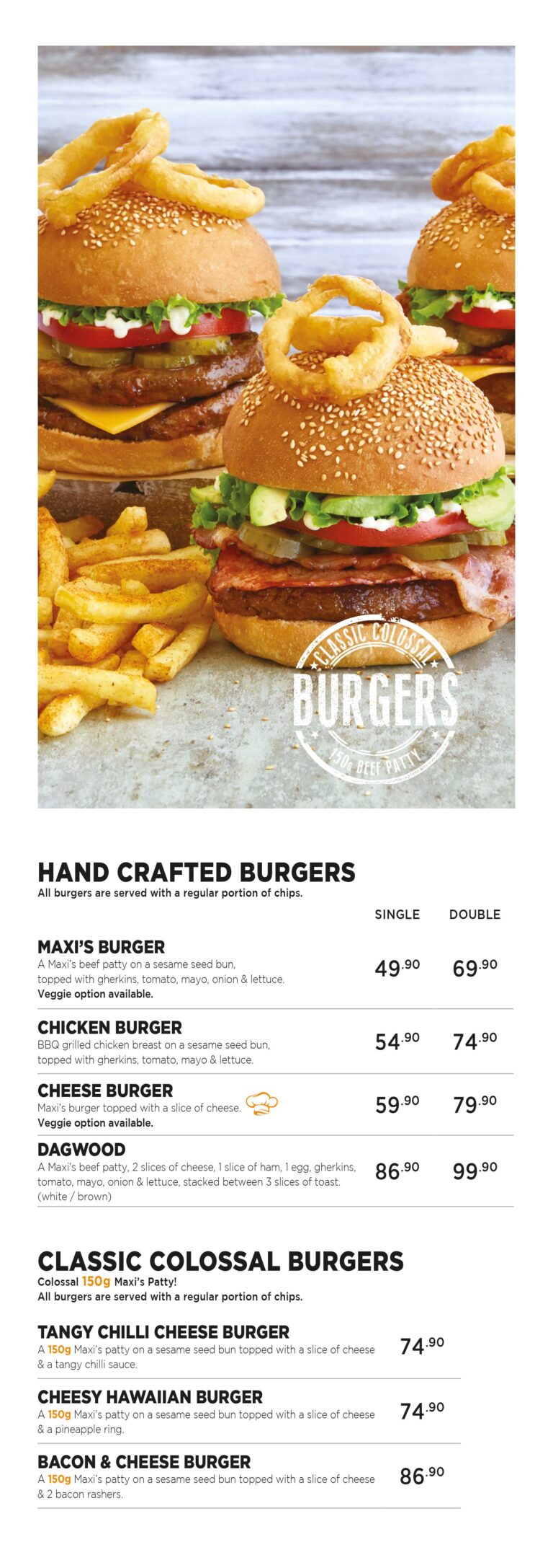 All Day Breakfast Menu - Maxi's Food South Africa