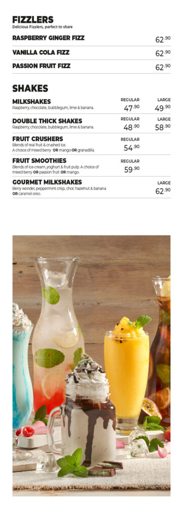 Maxi's Food South Africa - Main Menu